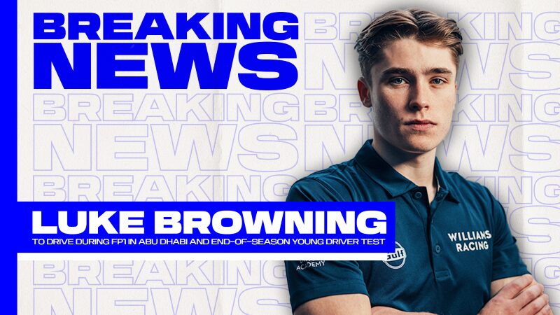 F1 | Williams, Luke Browning guiderà nelle FP1 di Abu Dhabi e nei test ...